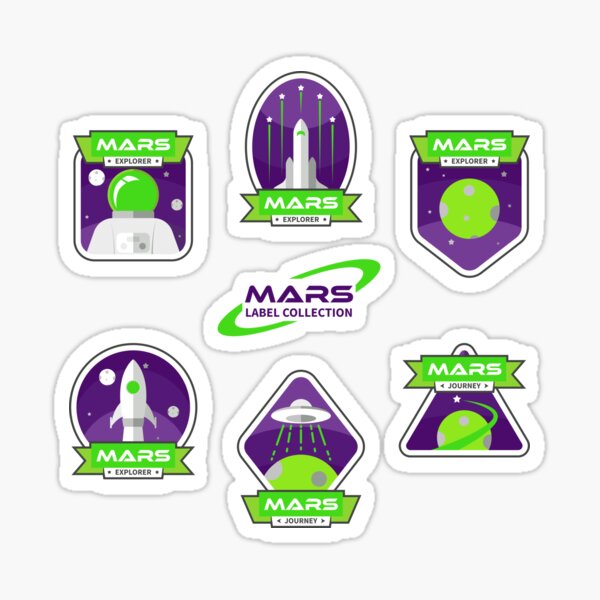 "Mission to Mars - 7 Sticker Pack - Purple Green" Sticker for Sale by ...