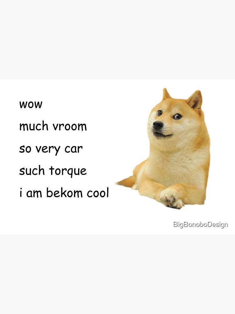 "doge bumper sticker (sports car)" Sticker for Sale by BigBonoboDesign ...