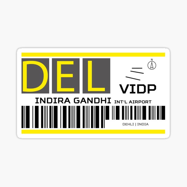 "Destination Delhi Airport" Sticker by kamui1989 | Redbubble