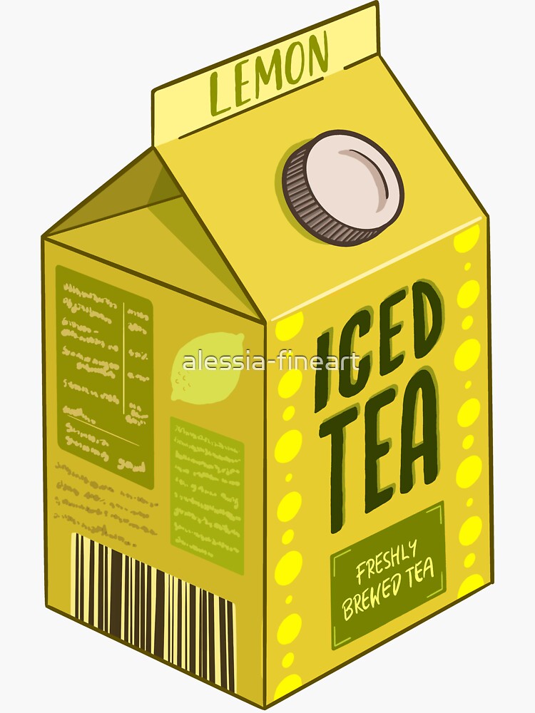 "Lemon Iced Tea Box" Sticker by alessia-fineart | Redbubble