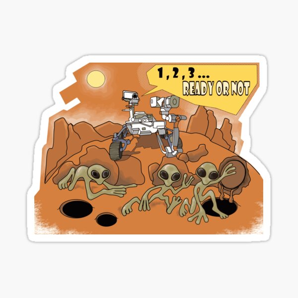 "Hide and Seek aliens playing" Sticker for Sale by paintSkiller | Redbubble
