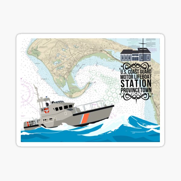 "Chart Art - Coast Guard Station Provincetown" Sticker for Sale by ...