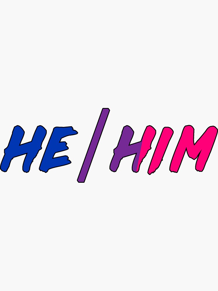 "He / Him Bisexual Pride" Sticker by LiveLaughLoathe | Redbubble