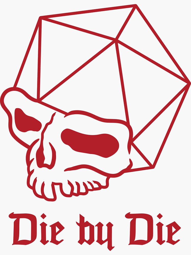 "Die by Die logo w/name" Sticker by diebydie | Redbubble