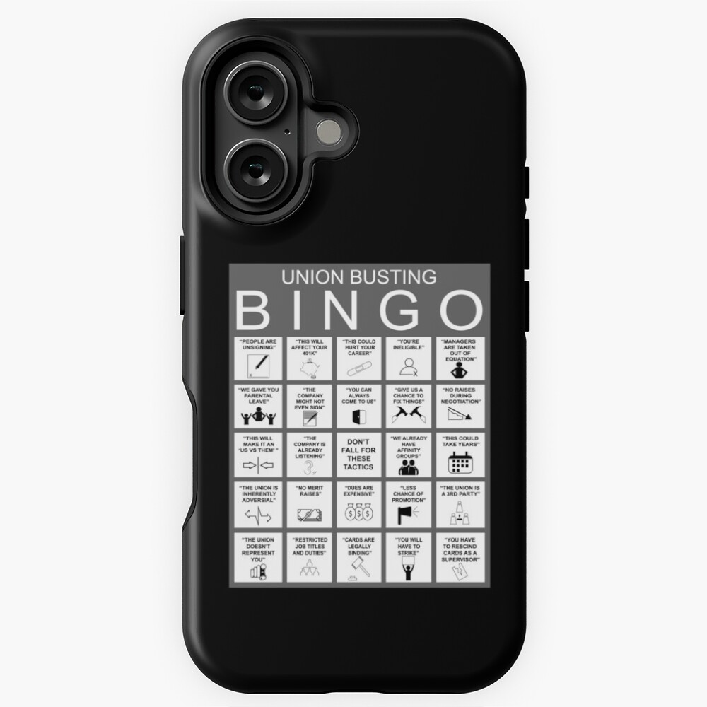"Union Busting Bingo Card" Sticker for Sale by fuzzynautilus | Redbubble