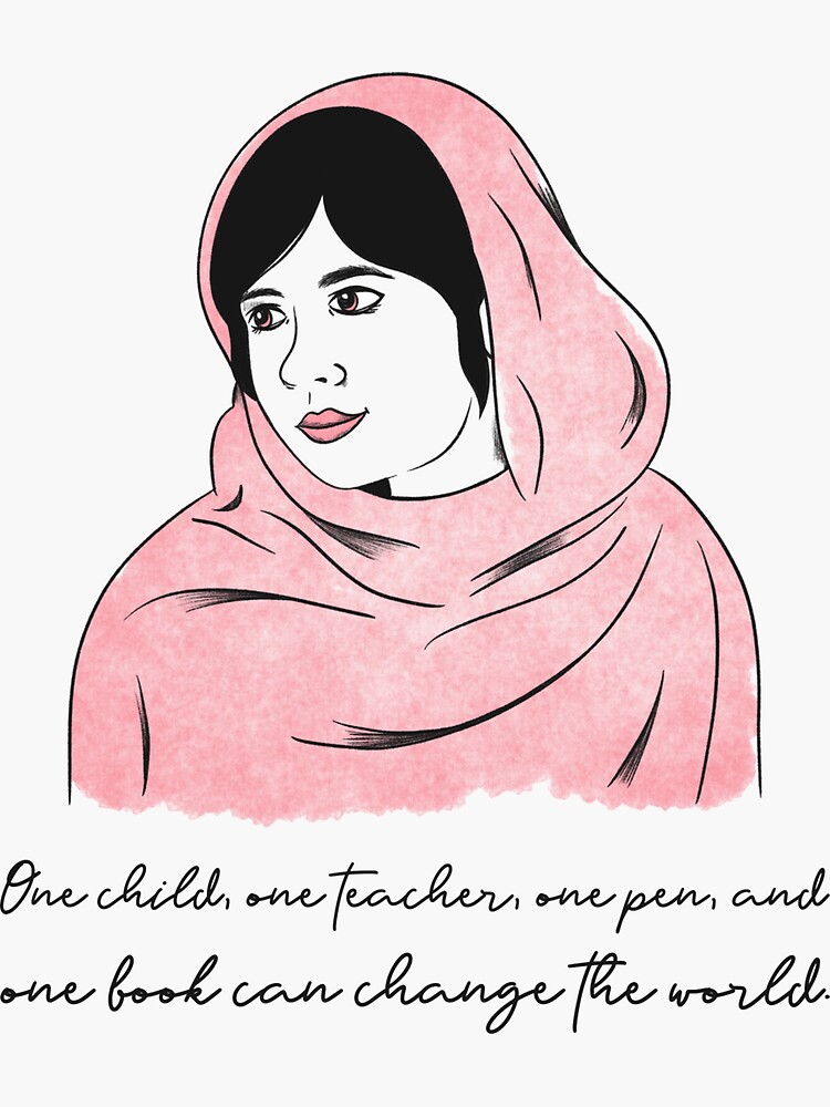 "Malala Yousafzai One Child - Quote " Sticker for Sale by Brandon ...