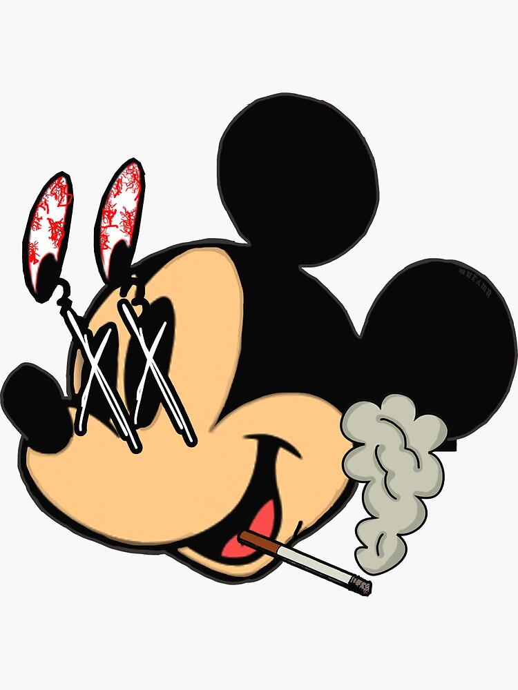 "Smoked Out Mouse! Aesthetic Mouse! Punk Smoking Micky" Sticker for ...