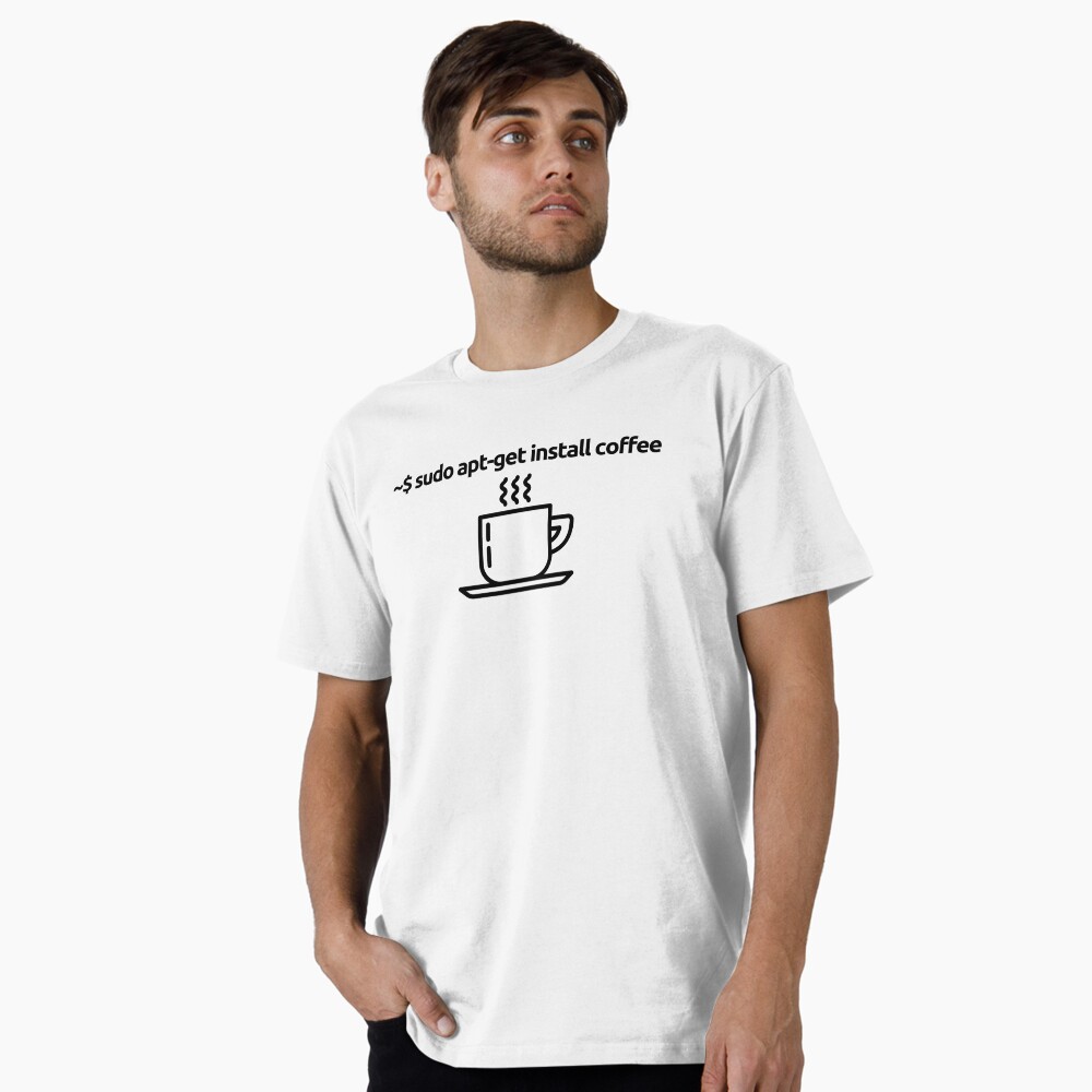 "linux sudo apt get install coffee funny linux command line " Sticker ...