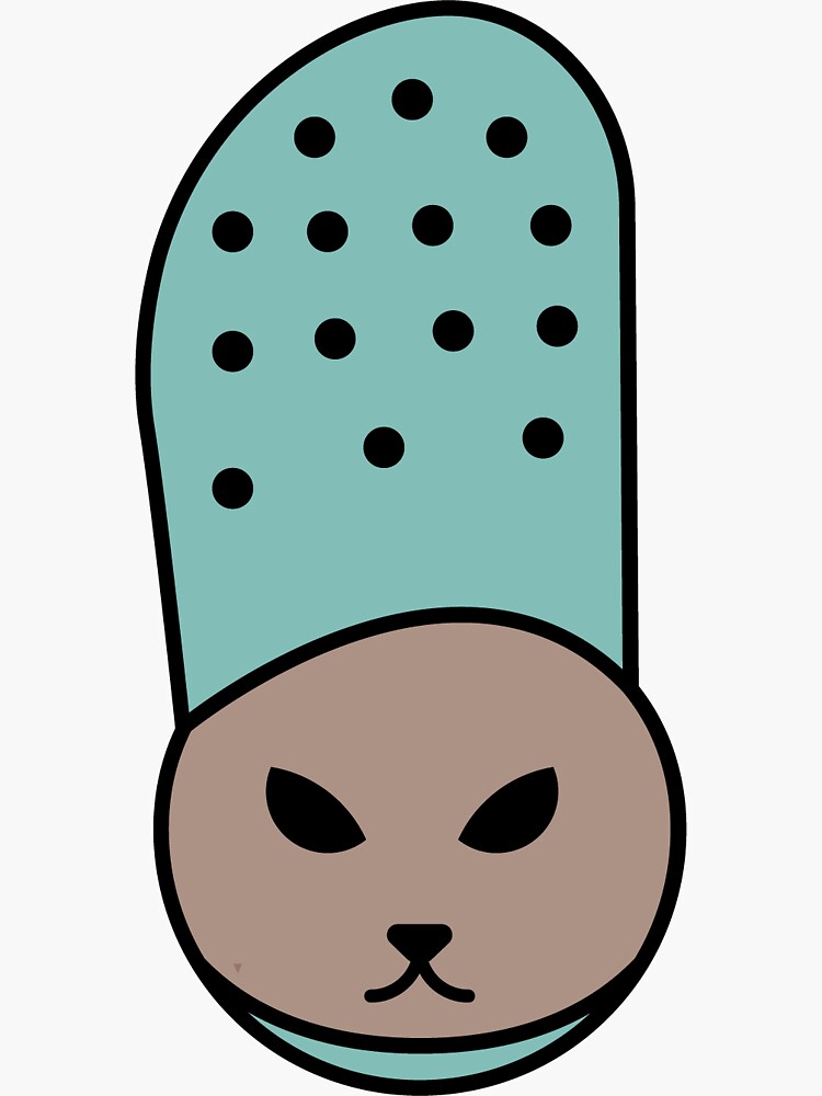 "Cat with crocs on head" Sticker for Sale by amzaki | Redbubble