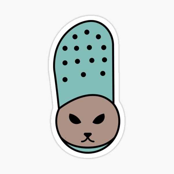 "Cat with crocs on head" Sticker for Sale by amzaki | Redbubble