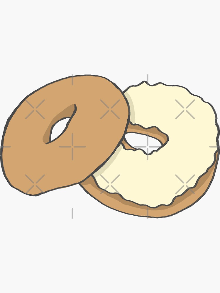 "Bagel & Cream Cheese" Sticker by MintyCocoa | Redbubble