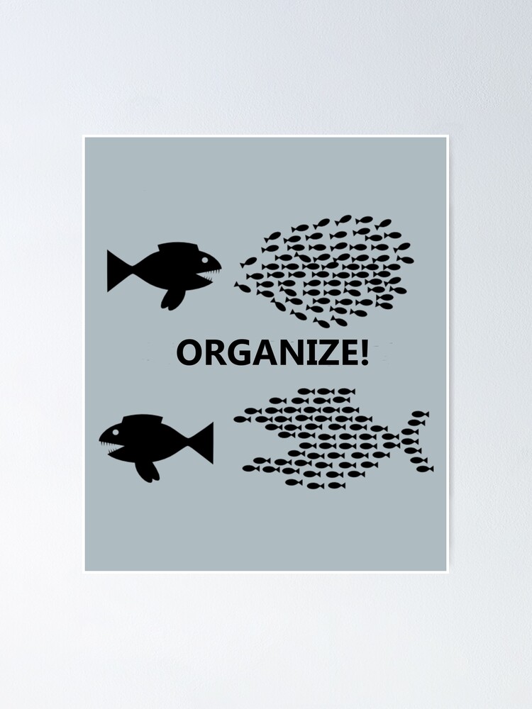 "Organize! Fish" Poster for Sale by fuzzynautilus | Redbubble