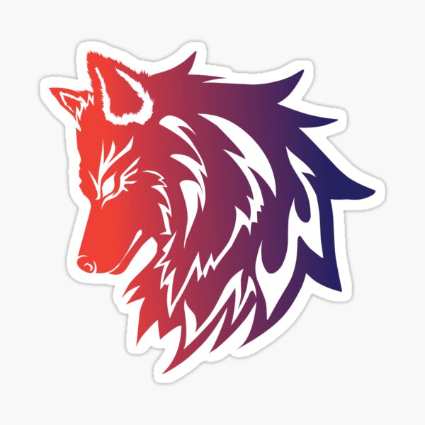 "Angry Wolf " Sticker by chobend | Redbubble