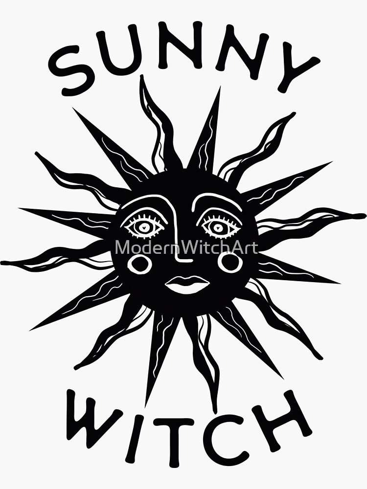 Pegatina «Sunny Witch: Sun Child, Modern Witchy Pagan, Wicca Occult ...