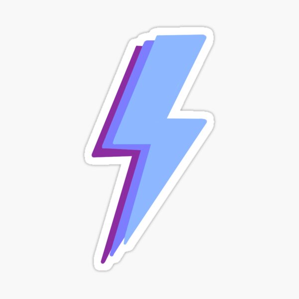 "Blue Lightning Bolt" Sticker for Sale by inezj | Redbubble