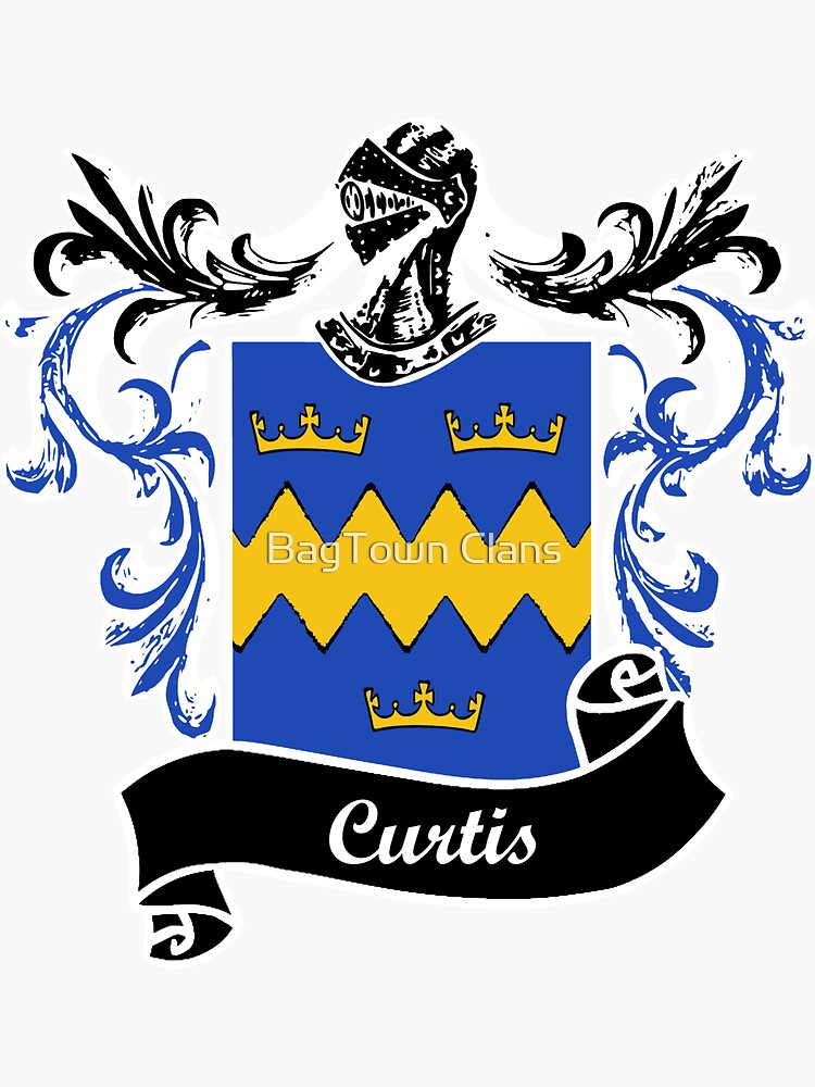 "Curtis Coat of Arms" Sticker for Sale by BagTown Clans | Redbubble
