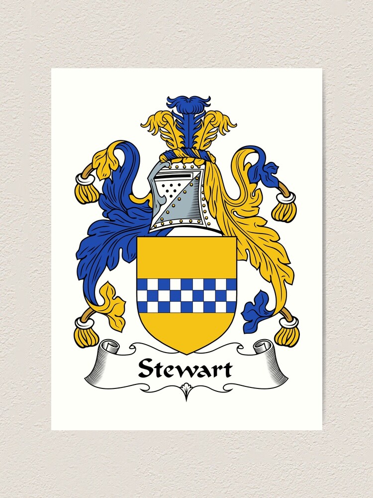 "Stewart Coat of Arms / Stewart Family Crest" Art Print by ...