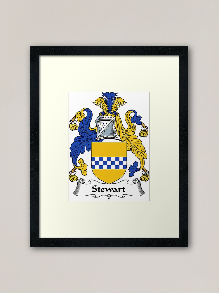 "Stewart Coat of Arms / Stewart Family Crest" Framed Art Print for Sale ...