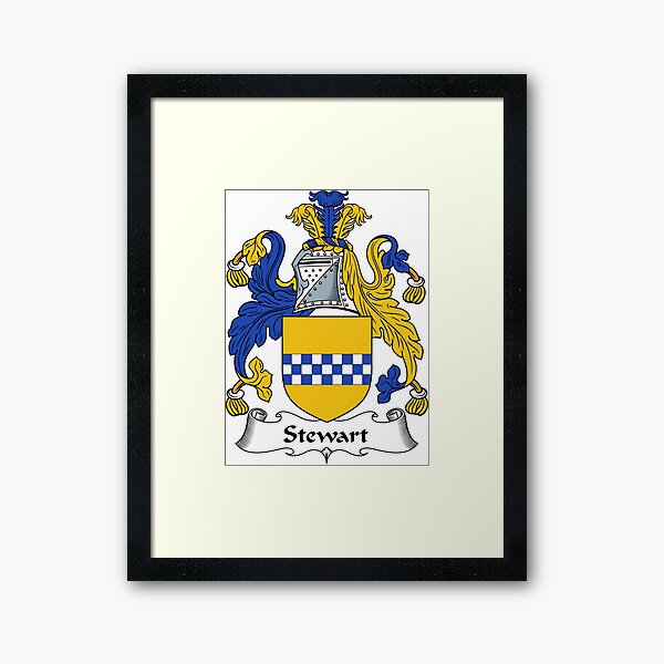 "Stewart Coat of Arms / Stewart Family Crest" Framed Art Print for Sale ...