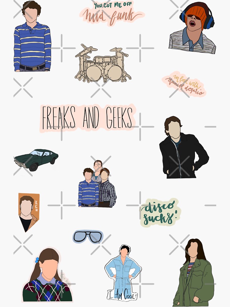 "freaks and geeks sticker pack" Sticker for Sale by anna-b- | Redbubble