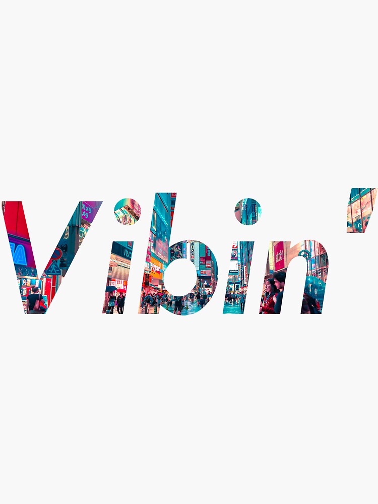 "Vibin' - Tokyo Background (Lofi Inspired) " Sticker by WinFit | Redbubble