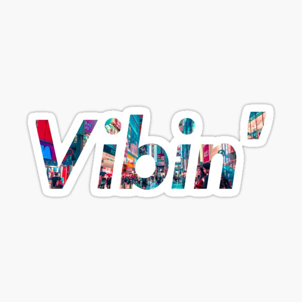 "Vibin' - Tokyo Background (Lofi Inspired) " Sticker by WinFit | Redbubble