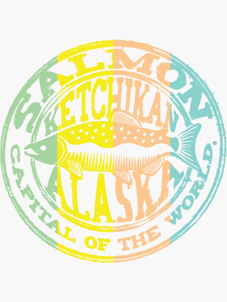 "Ketchikan Alaska Salmon Fishing Souvenir" Sticker for Sale by ...