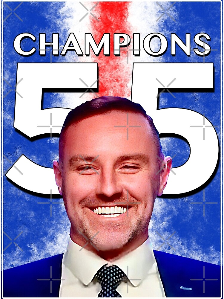 "Glasgow Rangers Champions 55" Poster by trueblueapparel | Redbubble