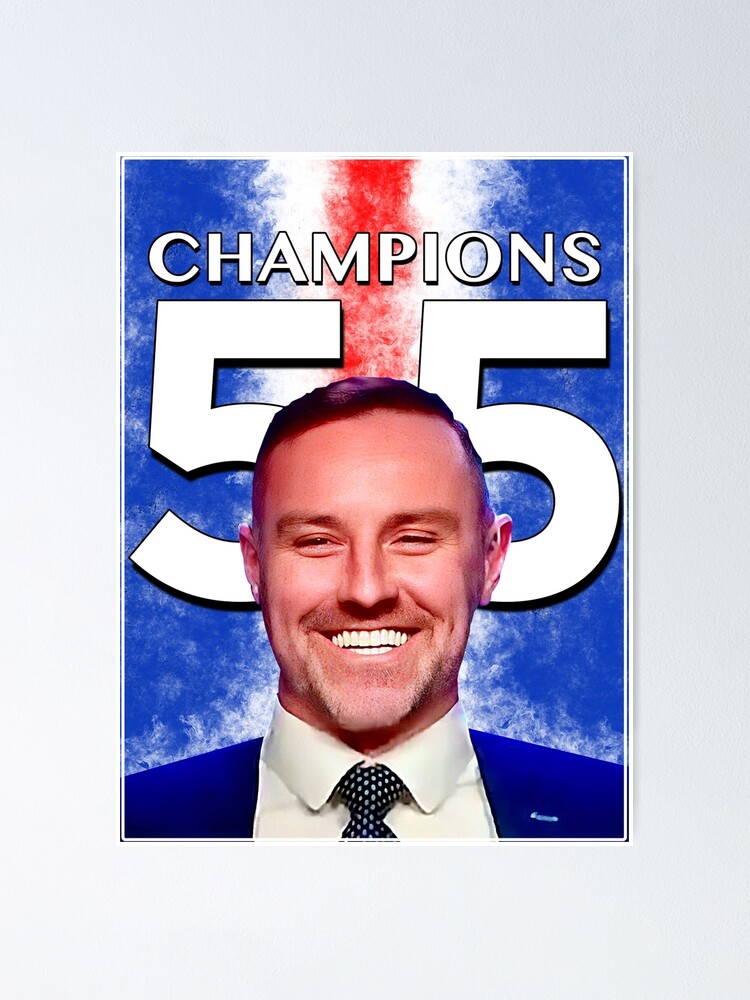 "Glasgow Rangers Champions 55" Poster by trueblueapparel | Redbubble