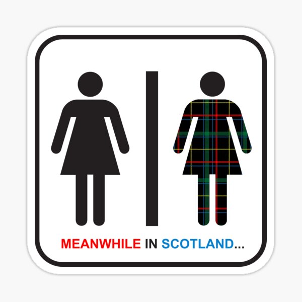 "Funny Scottish Restroom Sign (2)" Sticker for Sale by partypeepsfun ...