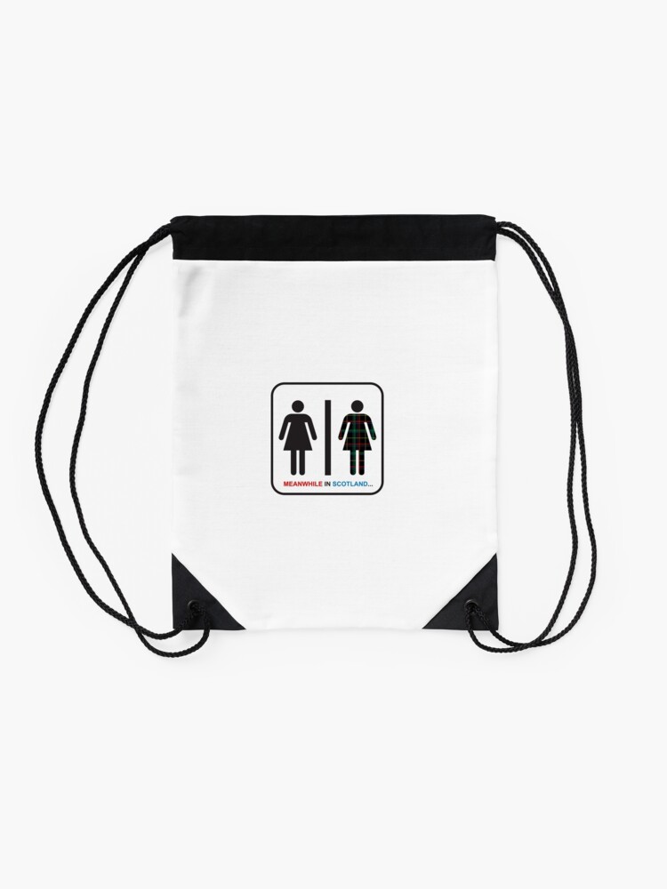 "Funny Scottish Restroom Sign (2)" Drawstring Bag for Sale by ...