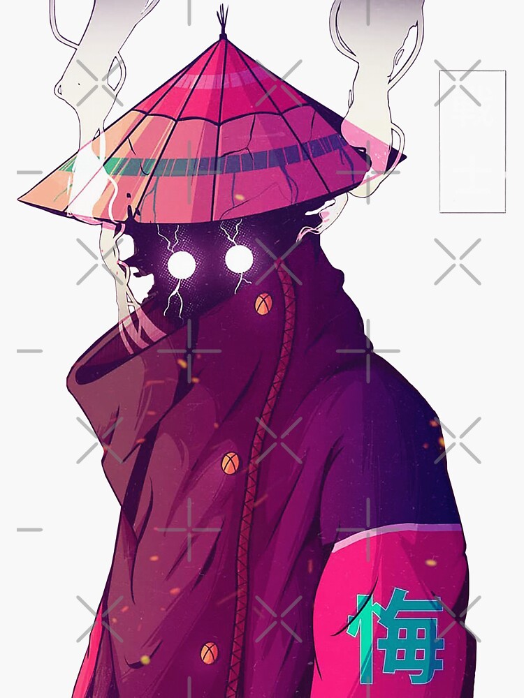 "Japanese Cyberpunk Samurai Warrior" Sticker by OWLvision33 | Redbubble
