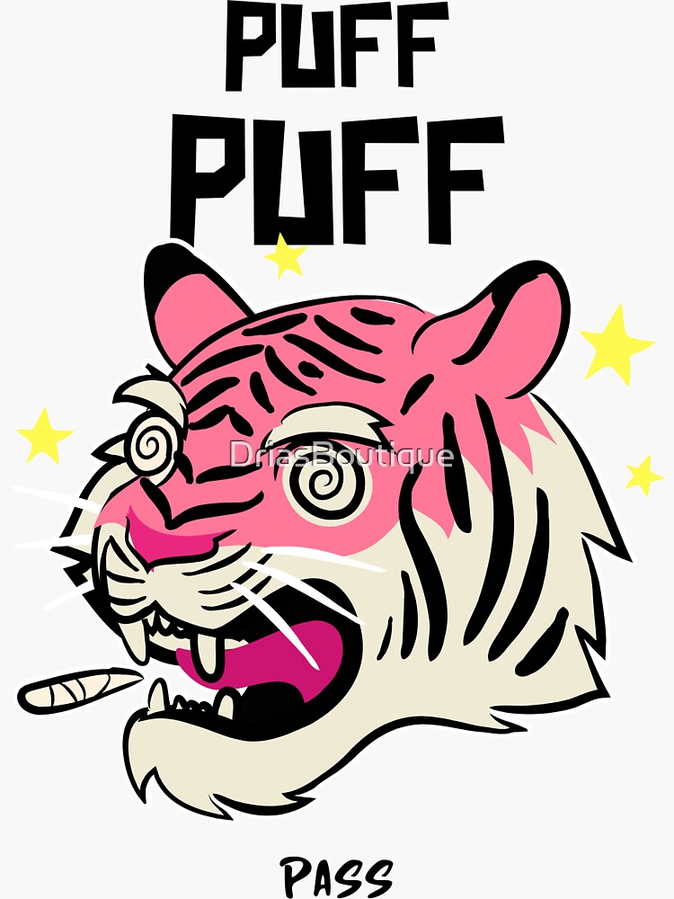 "Puff puff pass" Sticker for Sale by DriasBoutique | Redbubble