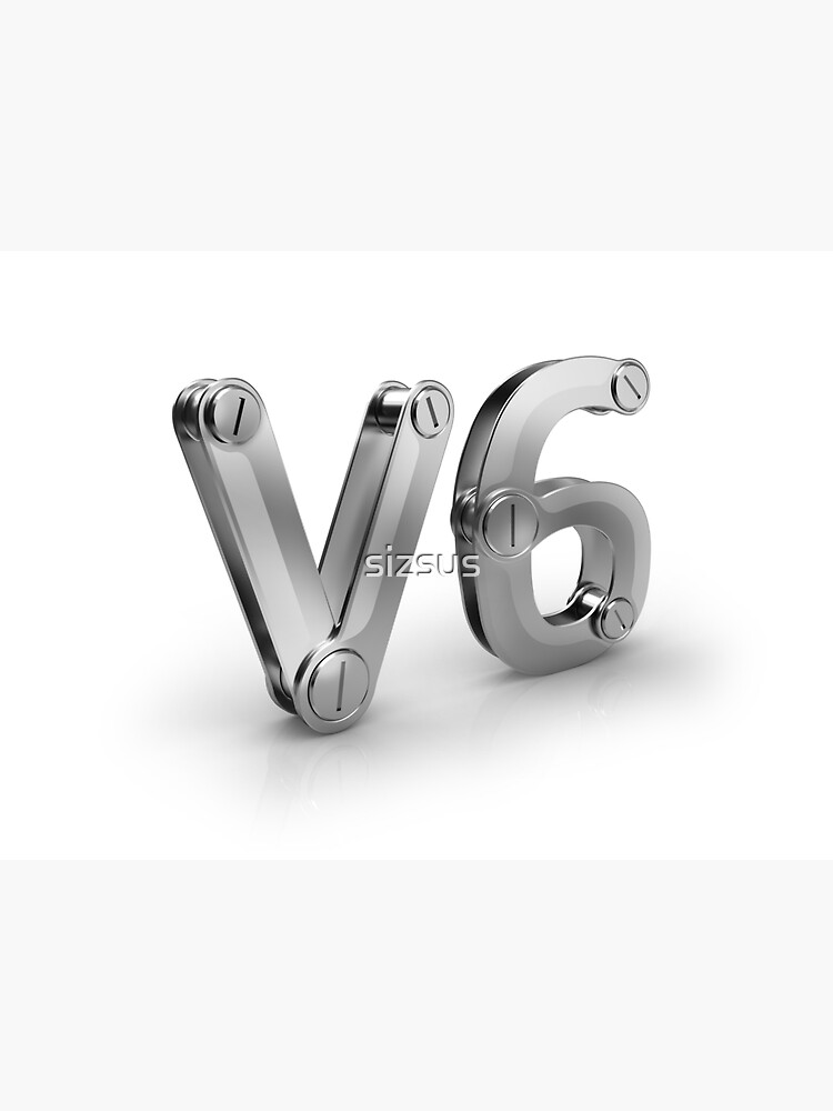 "metal 3D V6 icon as 6 cylinders car engine" Sticker for Sale by sizsus ...