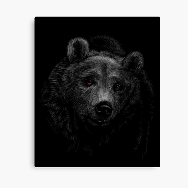 Lienzo «Cara de cabeza de oso - Retratos de animales dibujados a mano ...