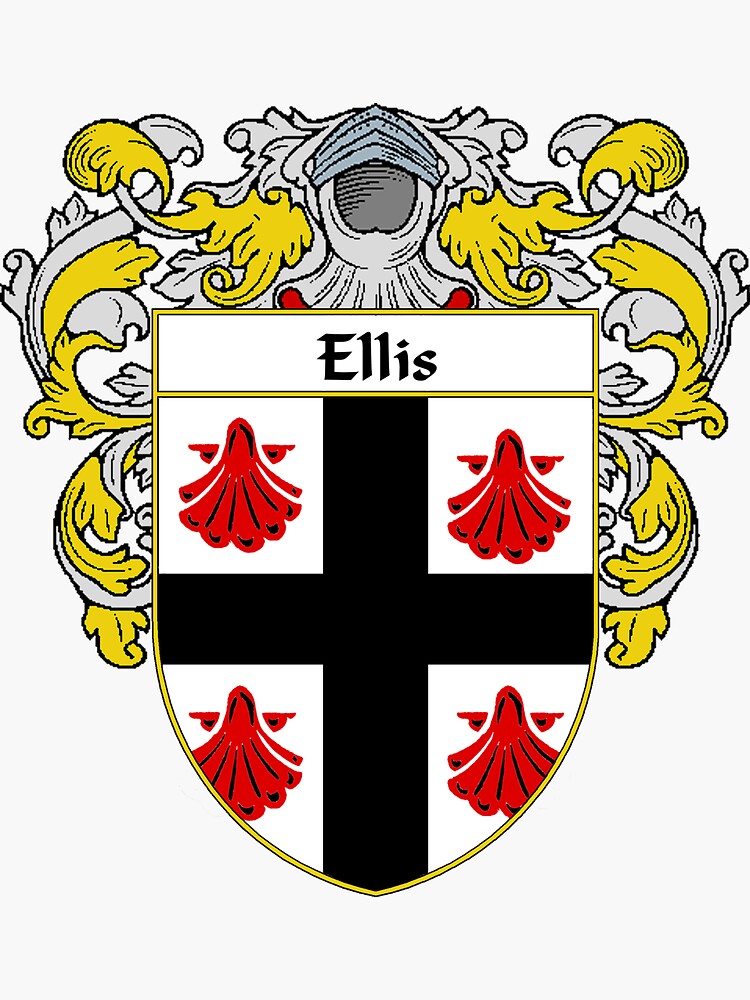 "Ellis Coat of Arms/Family Crest" Sticker for Sale by William Martin ...