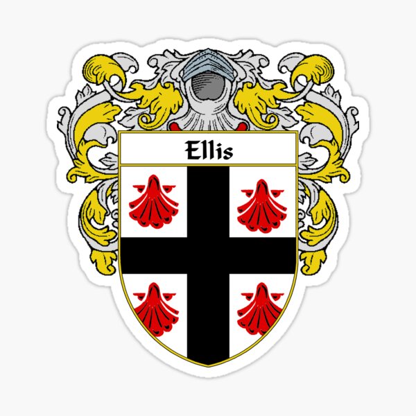 "Ellis Coat of Arms/Family Crest" Sticker for Sale by William Martin ...