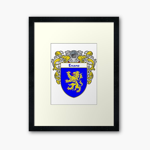 "Evans Coat of Arms/Family Crest" Framed Art Print for Sale by ...