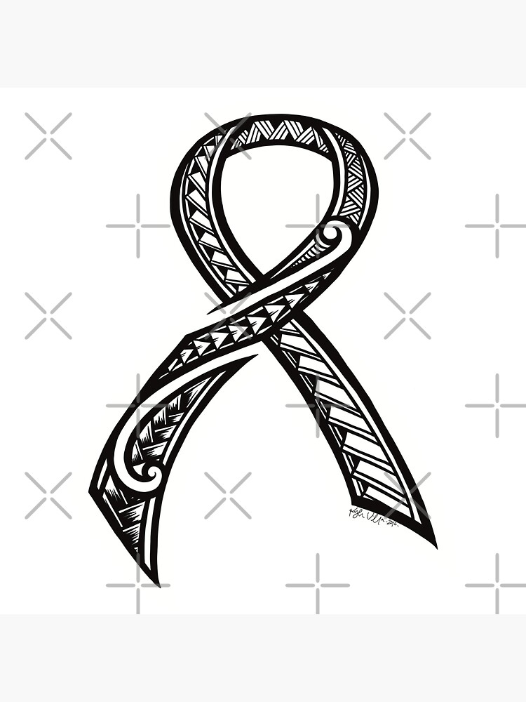 "Polynesian Tribal Cancer Ribbon " Art Print for Sale by rudegrlkyrah ...