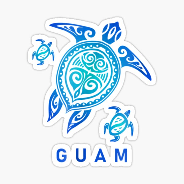 "Guam Sea Blue Tribal Turtle" Sticker for Sale by coraleneha5ha3 ...