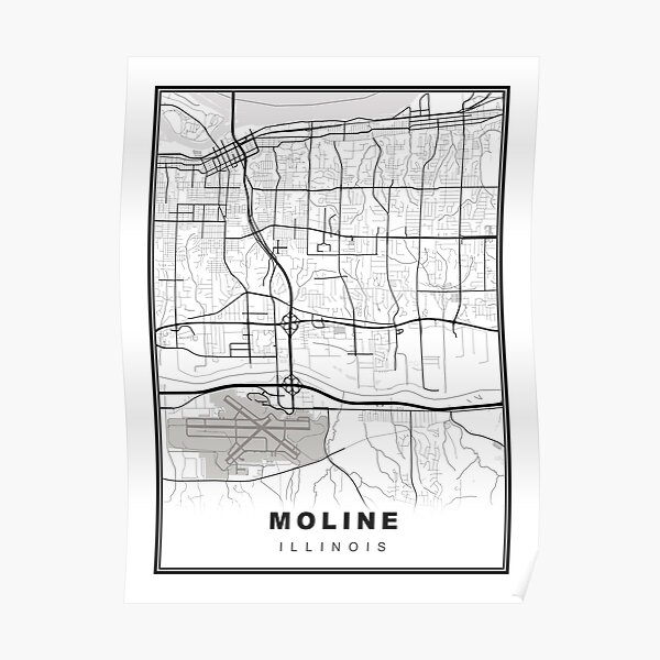 "Moline Map" Poster for Sale by sibudas | Redbubble