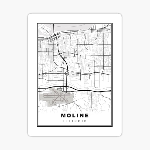 "Moline Map" Sticker by sibudas | Redbubble