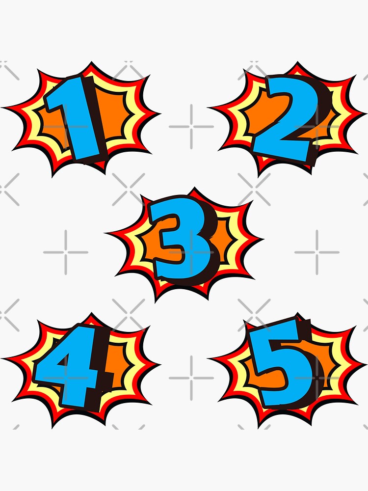 "Numbers 1-5 Stickers" Sticker for Sale by Printedarts | Redbubble