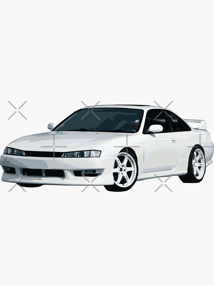 "drift machine nissan S14 240SX Kouki in super white " Sticker for Sale ...