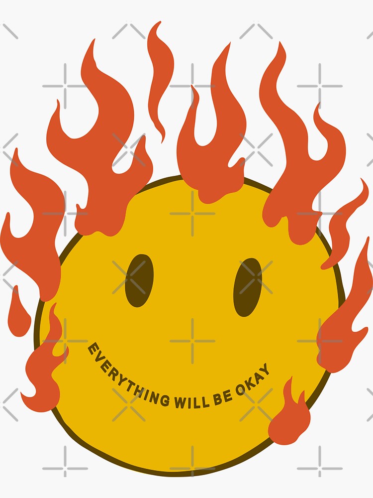 "Everything Will Be Ok Funny Emoji" Sticker for Sale by renju1902 ...