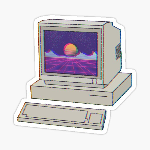 "Vaporwave Retro Computer" Sticker for Sale by FrostedDesigns | Redbubble