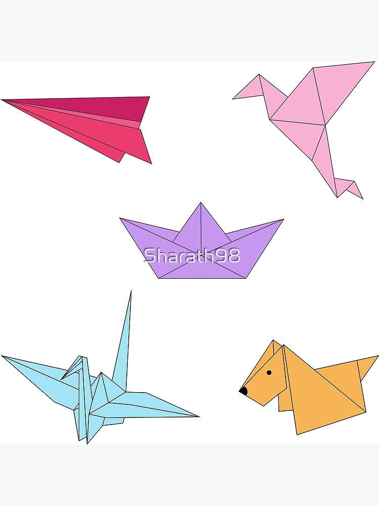 "Origami paper craft set sticker pack" Poster for Sale by Sharath98 ...