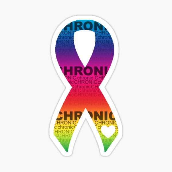"Chronic Ribbon Rainbow" Sticker for Sale by purrfectpixx | Redbubble