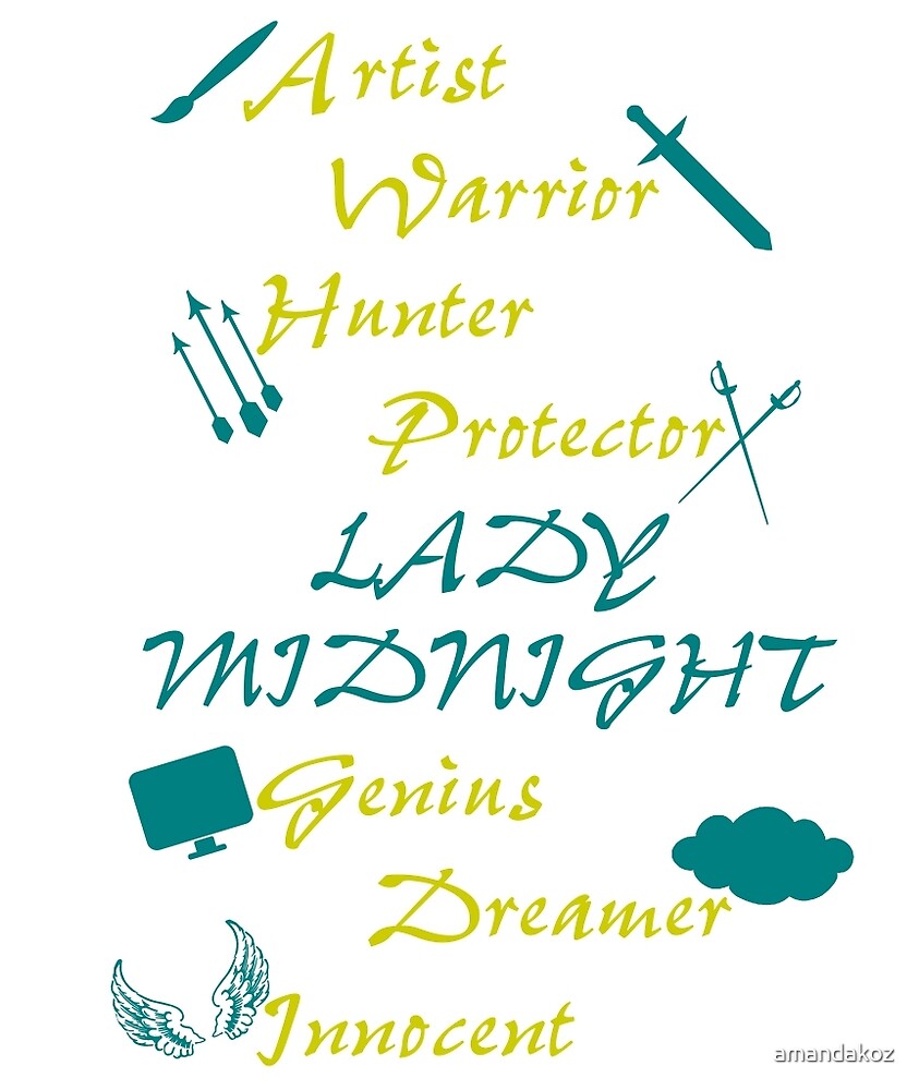 "Lady Midnight Character Nick Names" by amandakoz | Redbubble