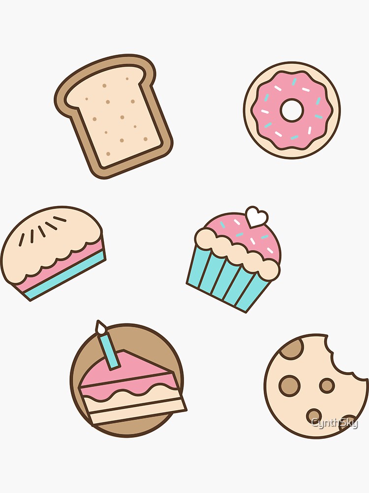 "Pastry Sticker Pack" Sticker for Sale by CynthSky | Redbubble